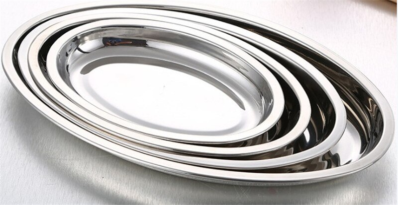 Stainless Steel Oval Plate Western Dish Dessert St... – Vicedeal