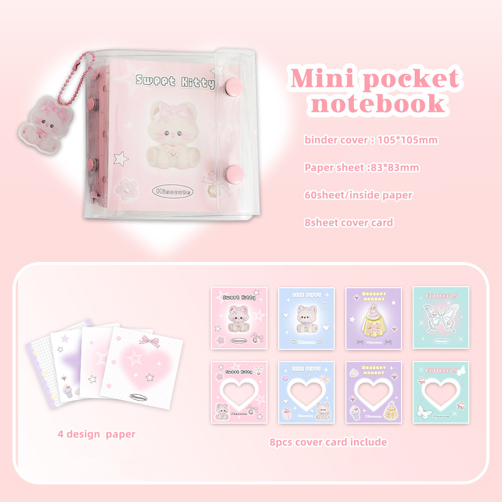Girls Korean 3 holer cute binder notebook ledger s... – Grandado