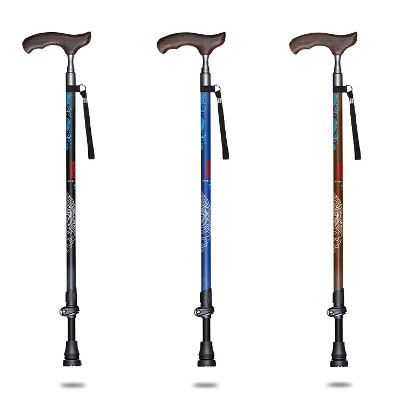 Ergonomic Wood T-handle Walking Stick Ultralight C... – Grandado