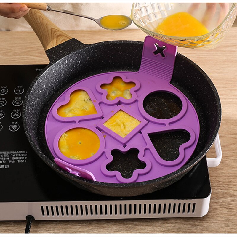 Multi-Shape Silicone 7-Hole Omelette Round Star He... – Grandado