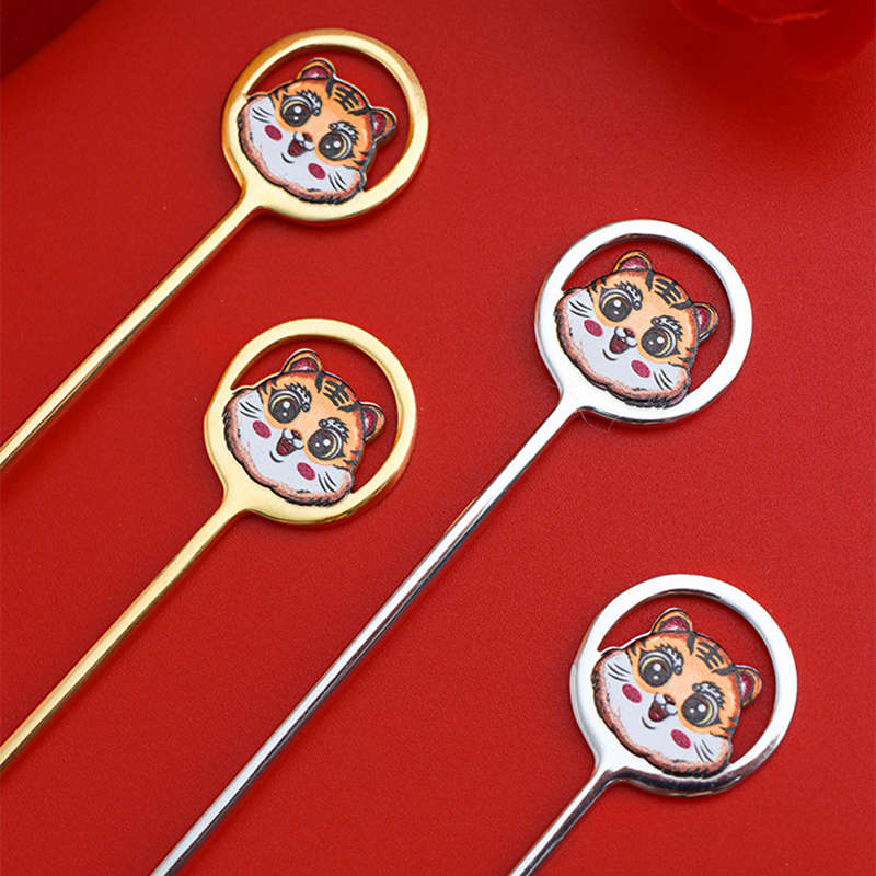 Stainless Steel Year of the Tiger Shaped Coffee Sp... – Grandado