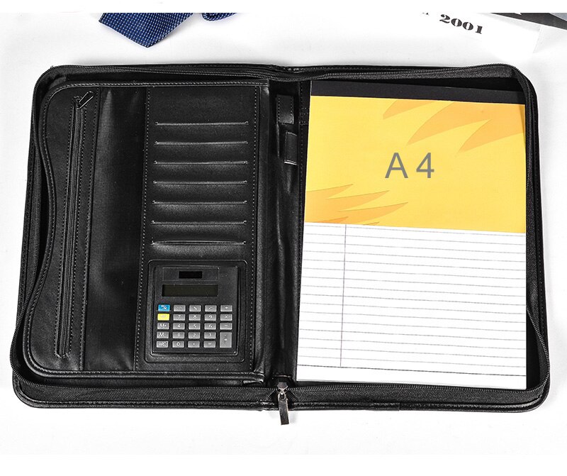 Lederen map A4 Padfolio multifunctionele schrijven... – Grandado