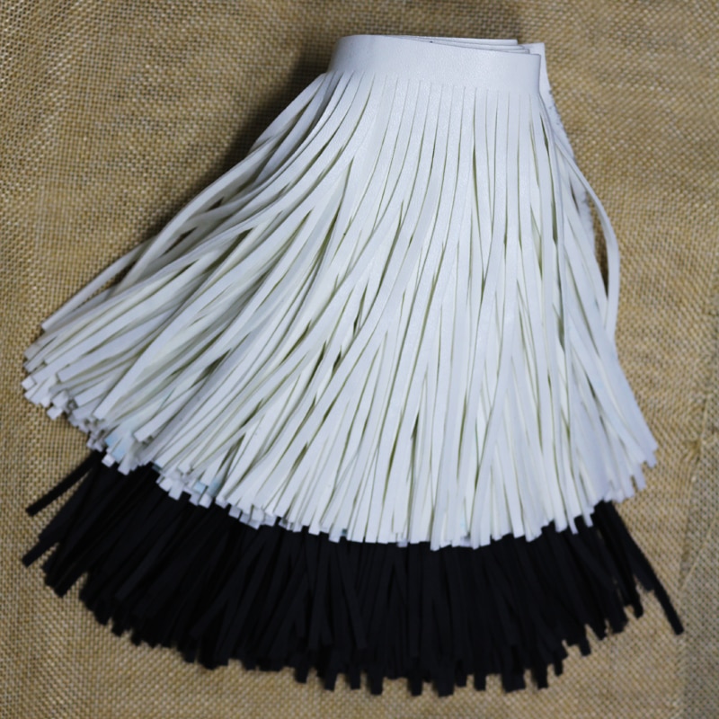 15CM Black white pu double sided fringe lace Garme... – Vicedeal