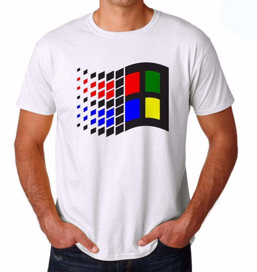 Windows ms-dos mænds t-shirts kortærmet t-shirt bo... – Grandado
