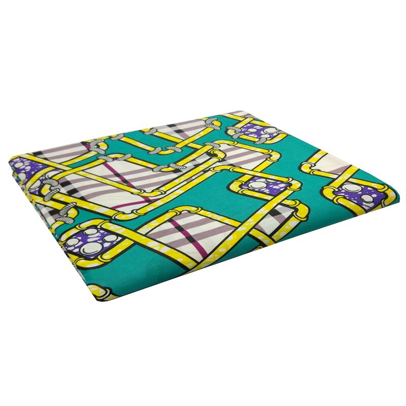 African Ankara DIY Green Fabric Pipeline Grid Prin... – Vicedeal