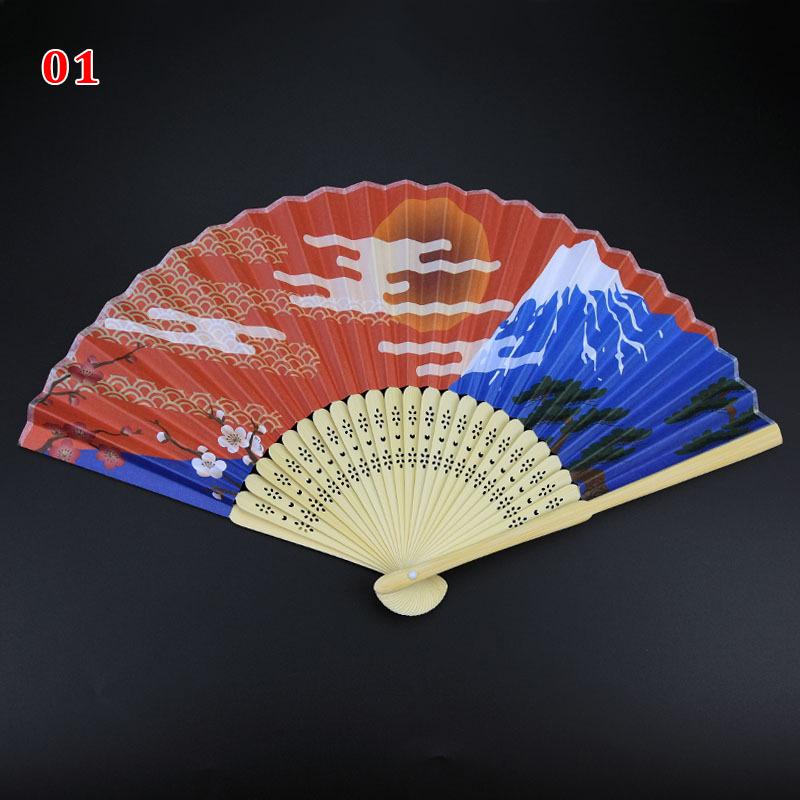 1PC Folding Hand Held Flower Fan Bamboo Colorful P... – Grandado