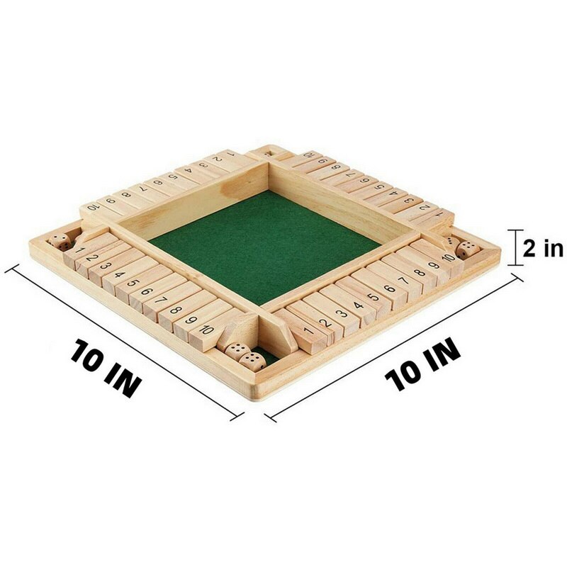 Four Sided 10 Numbers Shut The Box Board Game Set ... – Grandado
