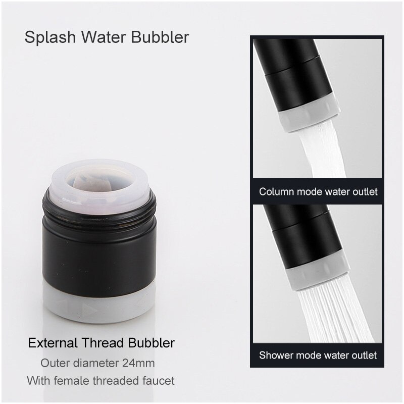 Black Aerator Kitchen Faucet Bubbler 360-Degree Do... – Vicedeal