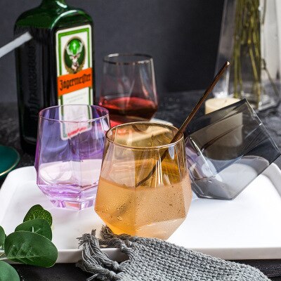 Diamond Glass Mugs Whisky Glass Geometric Octagona... – Grandado