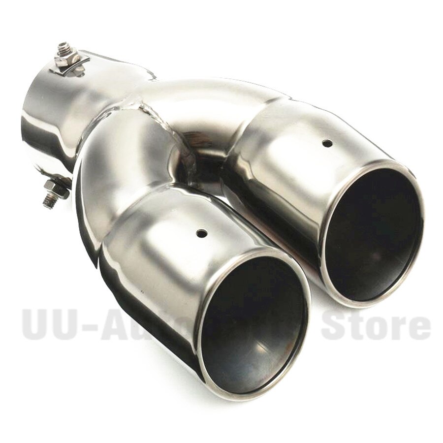 Stainless Dual Chrome Car Exhaust Pipe Muffler Tip... – Grandado
