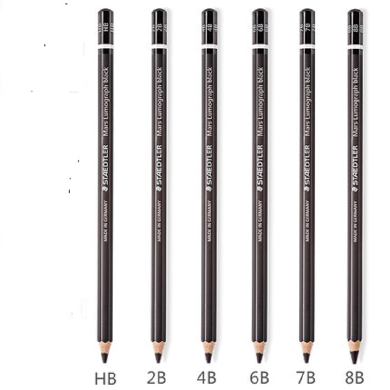 STAEDTLER black rod HB 2B 4B 6B 7B 8B pencils 6pcs... – Grandado
