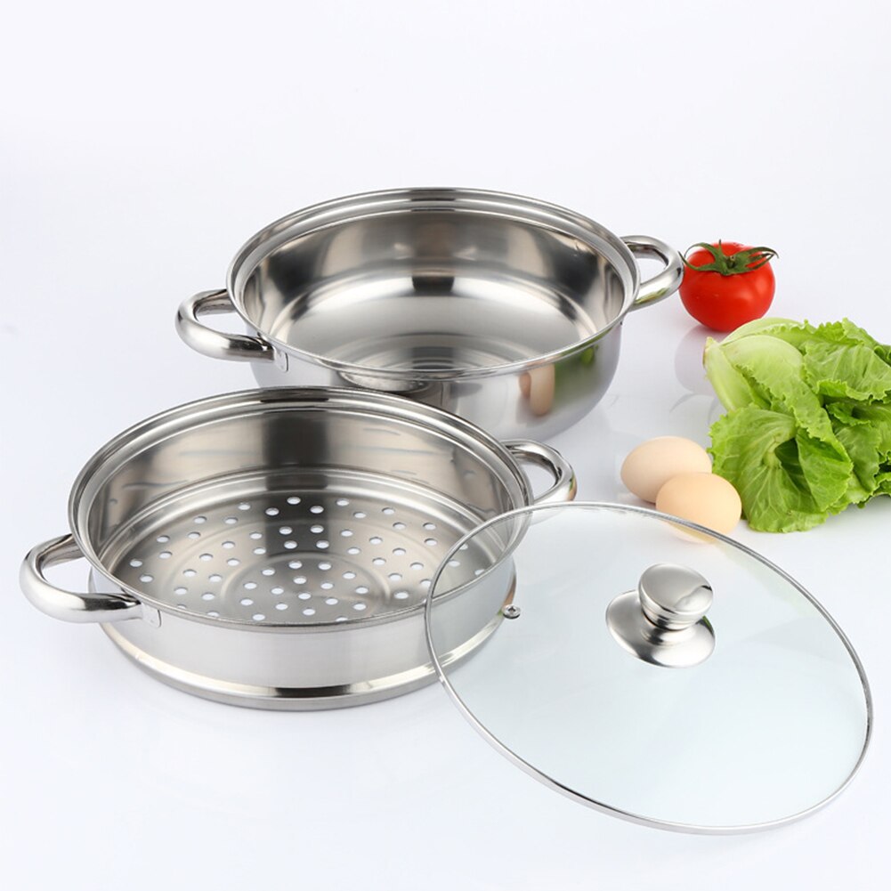 28cm Dual Use Kitchen With Handle Steamer Pot Stai... – Vicedeal