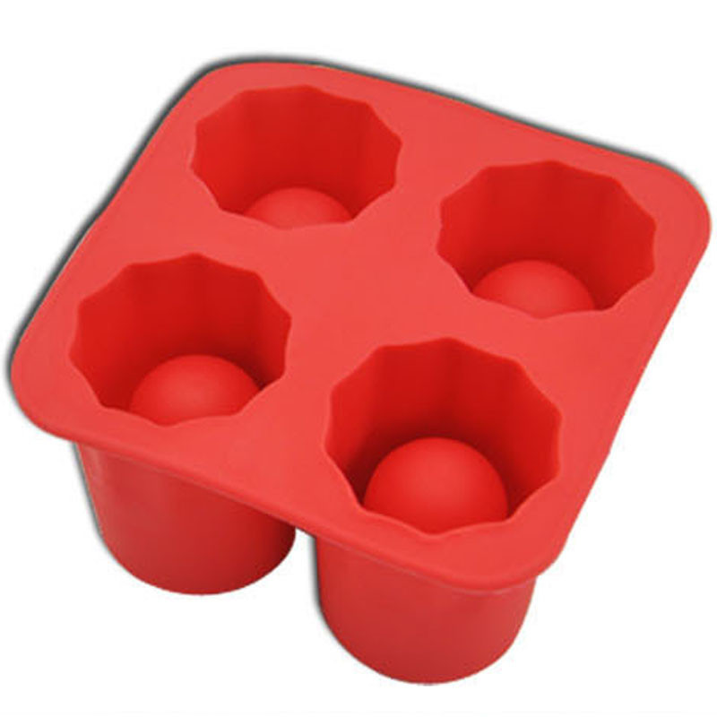 4-Cup Ice Cube Shot Shape Silicion Shooters Glass ... – Vicedeal
