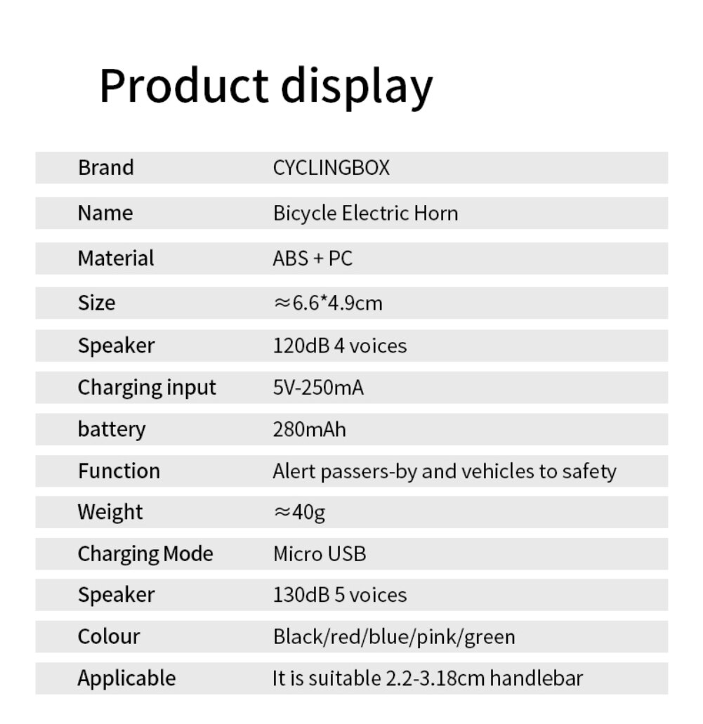 Fiets Elektronische Claxon Bel Scooter E-Bike Mtb ... – Vicedeal