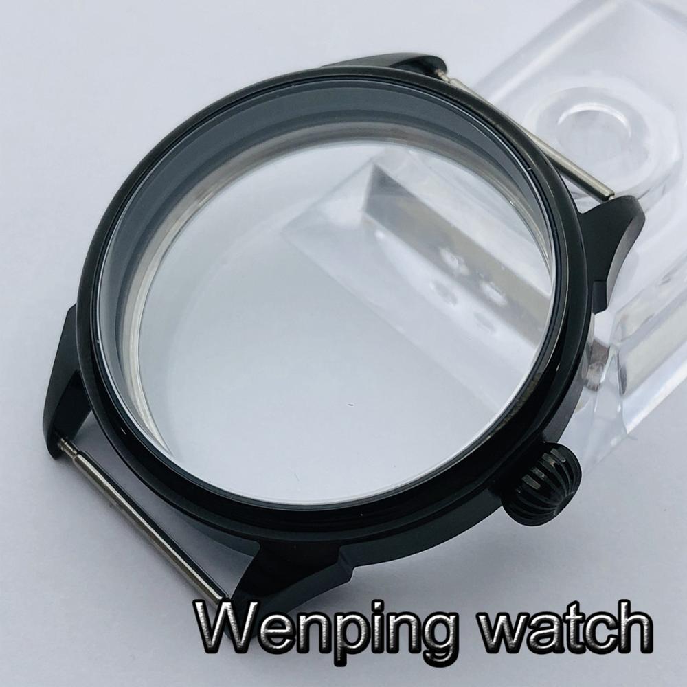 42mm Brushed Black PVD Watch Case Fit ETA 6497/649... – Grandado