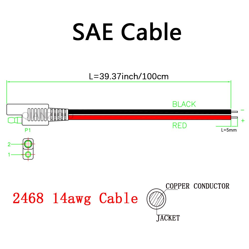SAE Power Automotive Extension Cable Quick Disconn... – Grandado