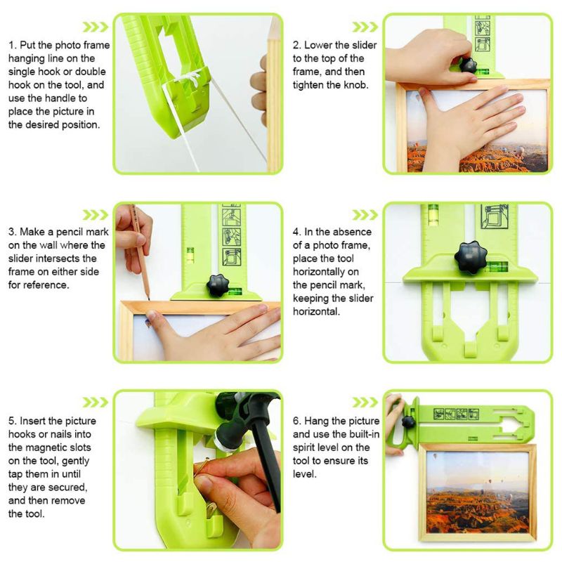 Picture Hanger Photo Frame Level Ruler Multifuncti... – Vicedeal