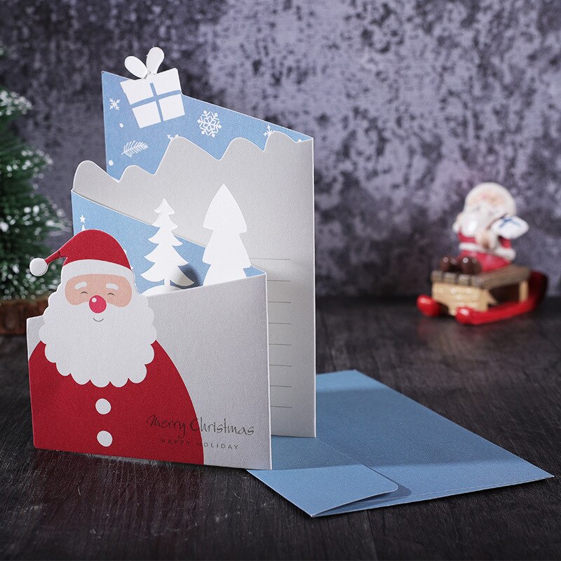 4pcs/lot 3D Pop UP Santa Cards Marry Christmas Gre... – Grandado
