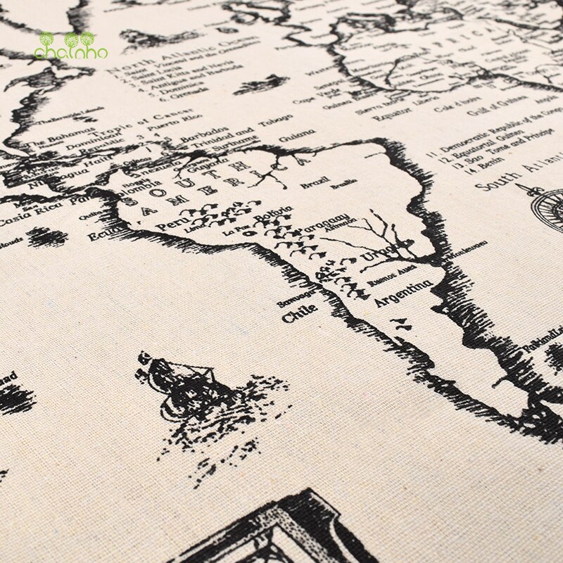 O mapa do mundo de chainho imprimiu a tela de linh... – Grandado