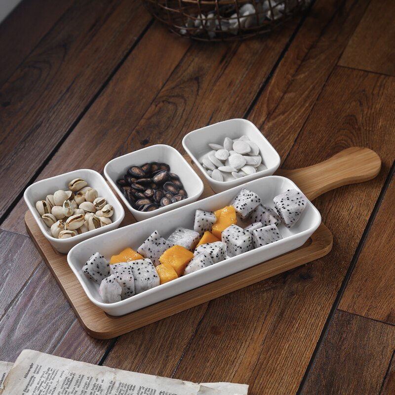 Nordic Art Ceramic Grid Fruit Platter Household Sq... – Vicedeal