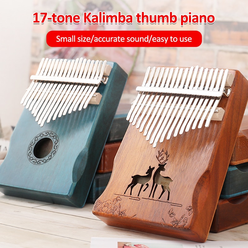 17 Keys Kalimba Thumb Piano Wood Mahogany Mbira Bo... – Vicedeal