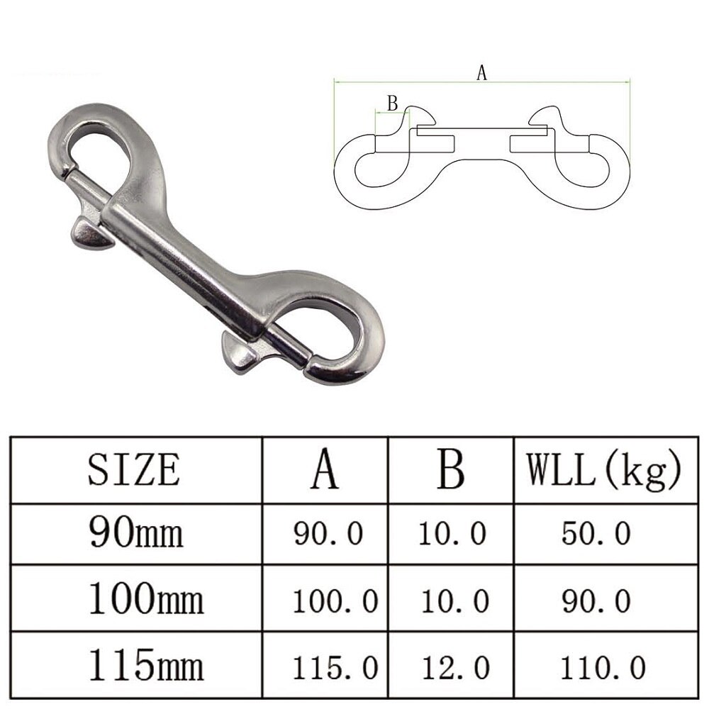 5 Stuks Double Ended Scuba Bolt Snap Rvs 316 Zware... – Grandado