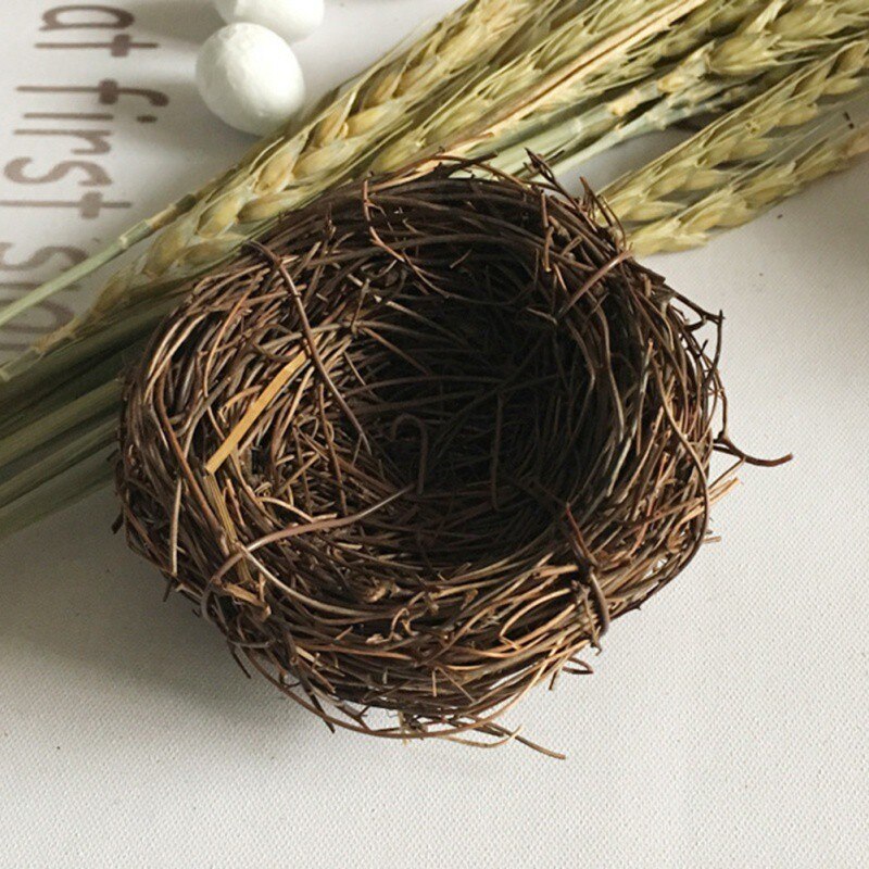 Rattan Weaving Nest Vintage Decoration Prop Bird N... – Grandado