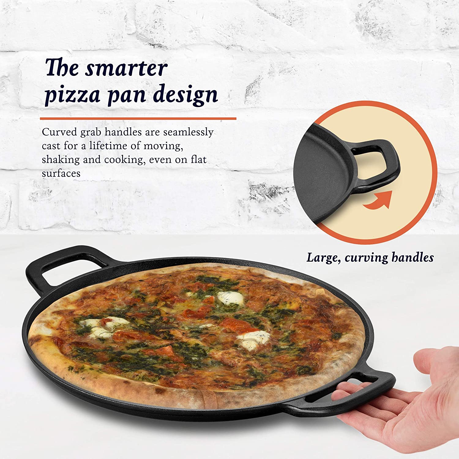 Pizza Pan | 14” Steel Pizza Cooker with Easy Grip ... – Vicedeal