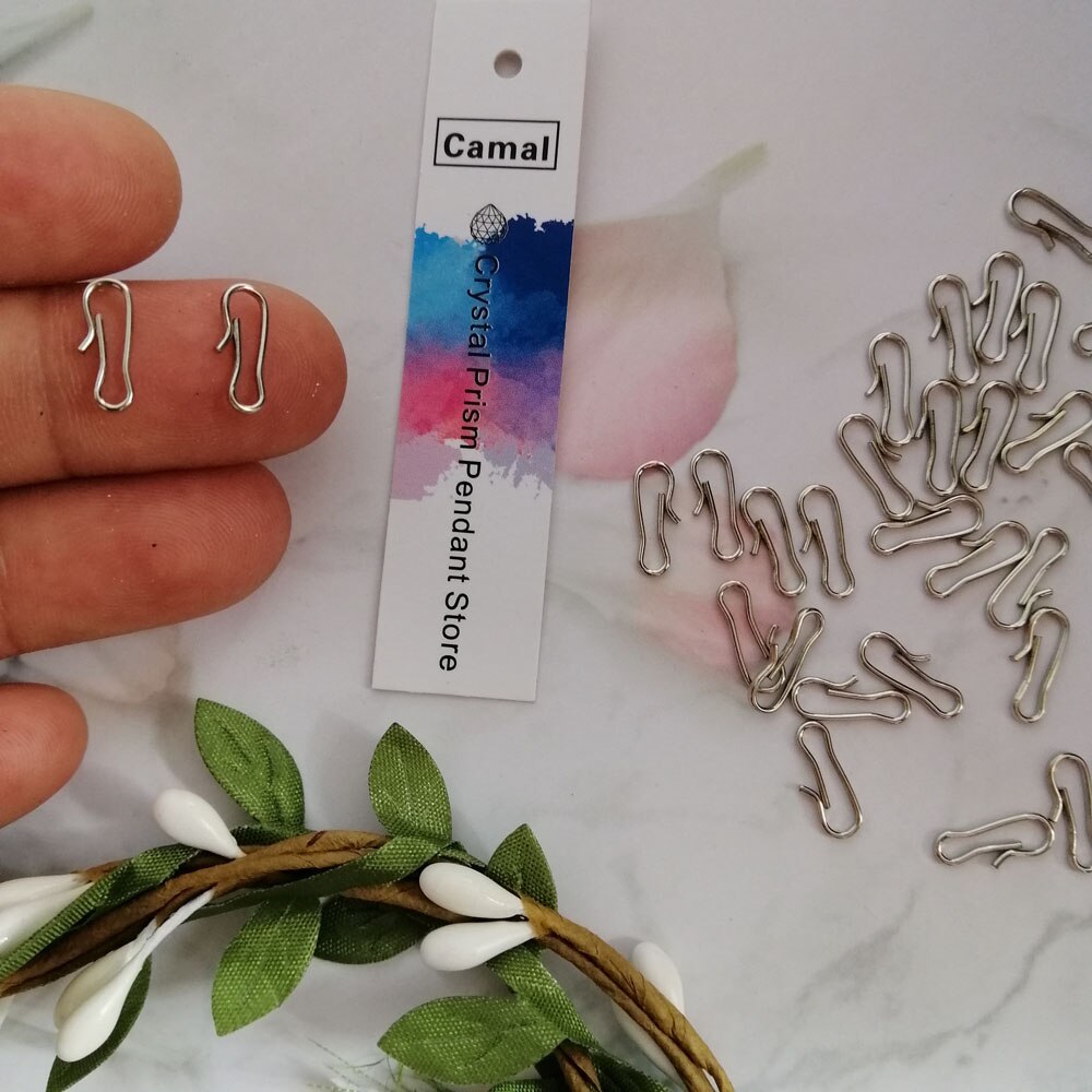 Camal 100pcs 12mm Chrome Metal Hook w/crook Crysta... – Vicedeal