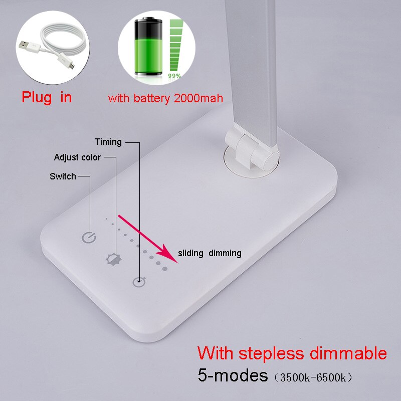 Stepless Dimmable Desk Reading Light Foldable Rota... – Grandado