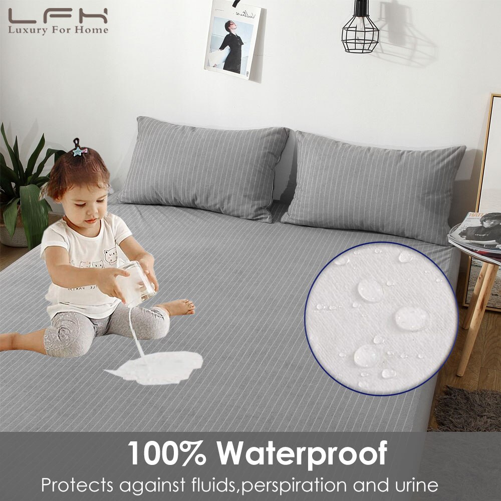 LFH Solid Stripe Cotton Terry Waterproof Mattress ... – Vicedeal