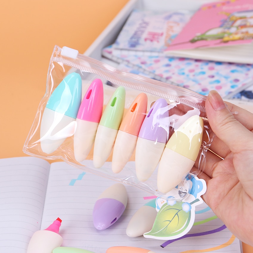 6 PCS Cute Mini Highlighter Leaf Paint Marker Pen ... – Vicedeal