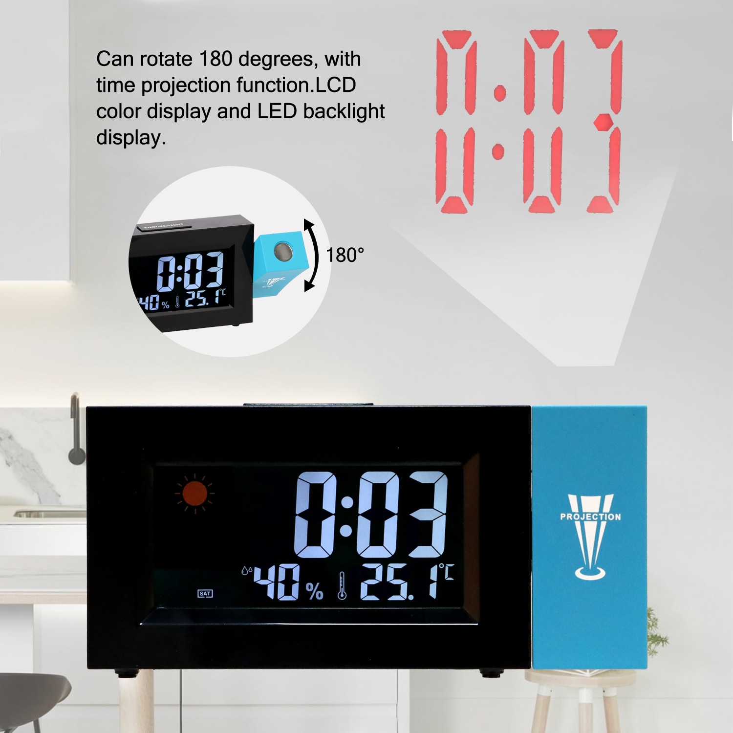 LED Alarm Clock Temperature Thermometer Desk Time ... – Grandado