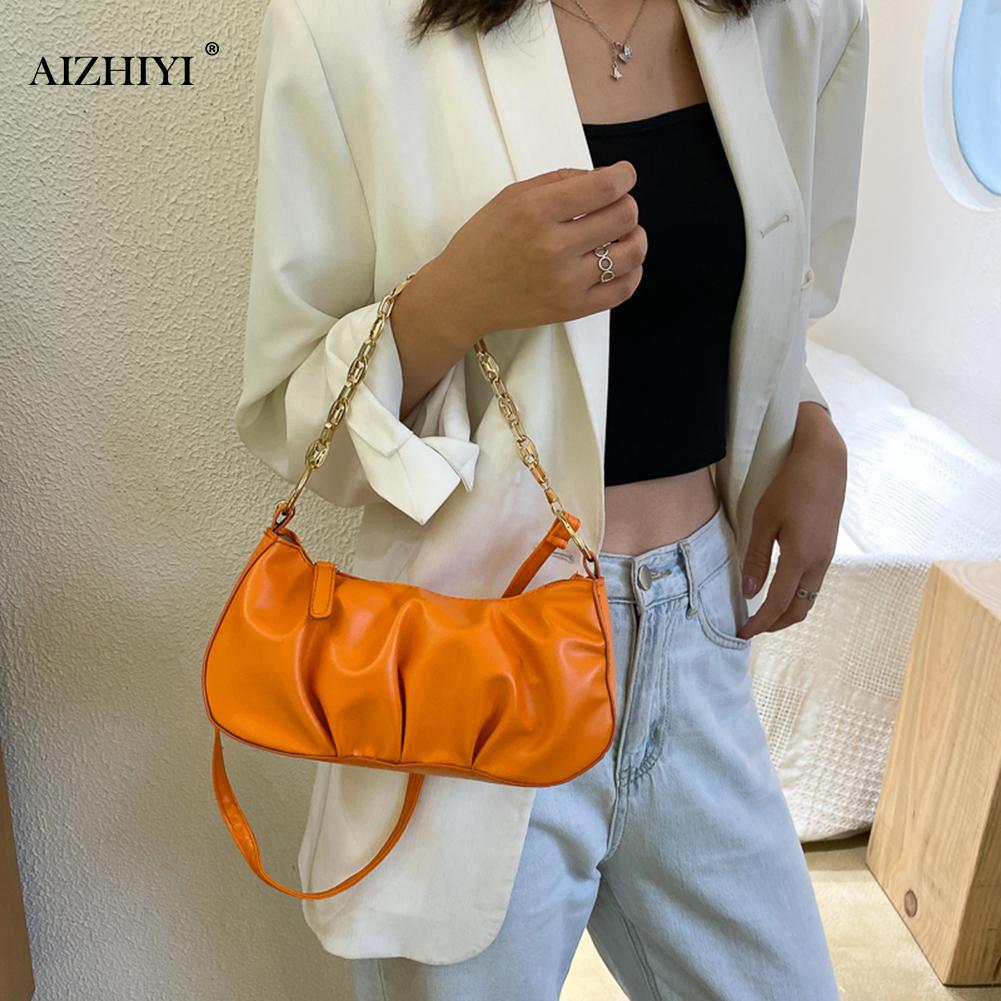 PU Leather Acrylic Chain Crossbody Handbags Pleate... – Vicedeal