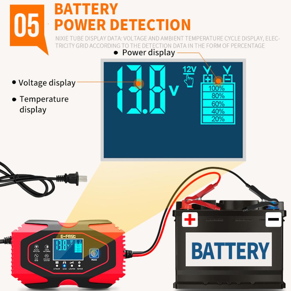 Araba pil şarj cihazı LCD ekran 12V 6A 24V 3A kurş... – Grandado Araba pil şarj cihazı LCD ekran 12V 6A 24V 3A kurş... – Grandado