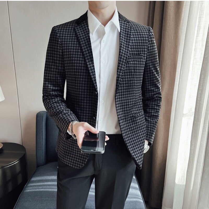 Brand Velvet Men Blazers Wedding Business Casual S... – Grandado