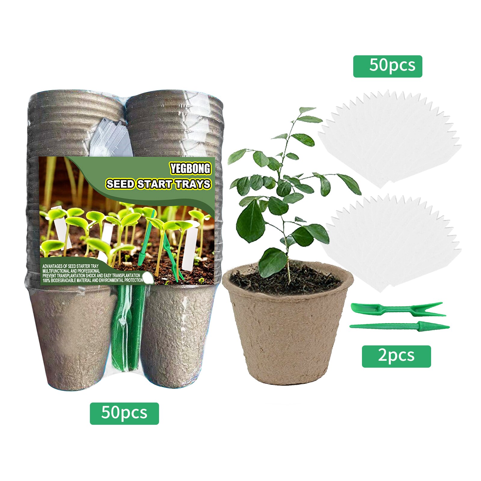 50/100Pcs Plant Grow Pot Paper Nursery Cup Starter... – Grandado
