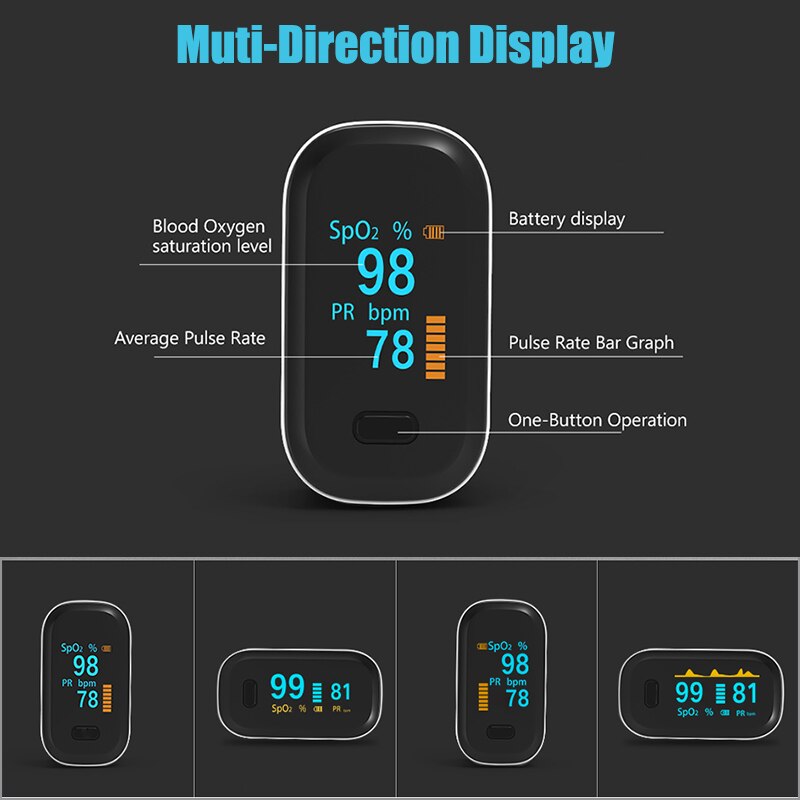 SpO2 Finger Pulse Oximeter OLED Fingertip Pulse Ox... – Grandado