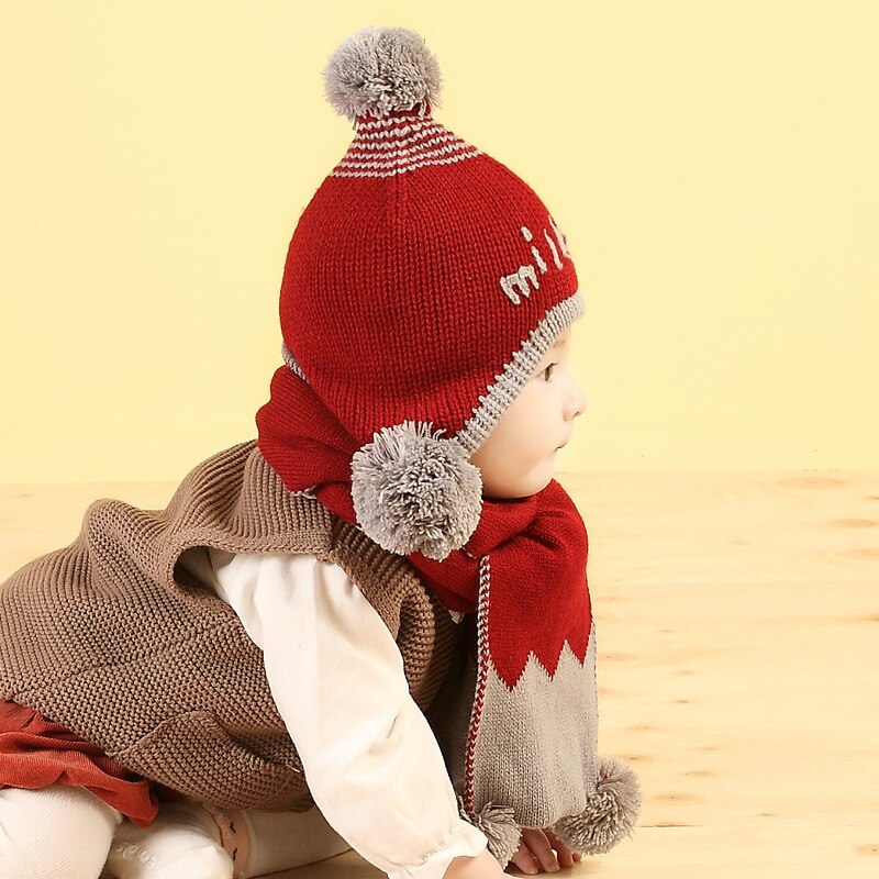 1-4 jaar Oude Kinderen Baby Muts Sjaal Set Herfst ... – Vicedeal