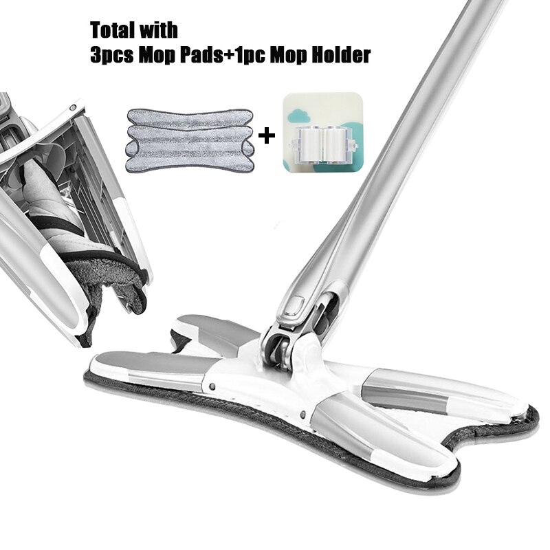 X-type Microfiber Floor Mop With 3pcs Mop Cloth Re... – Vicedeal