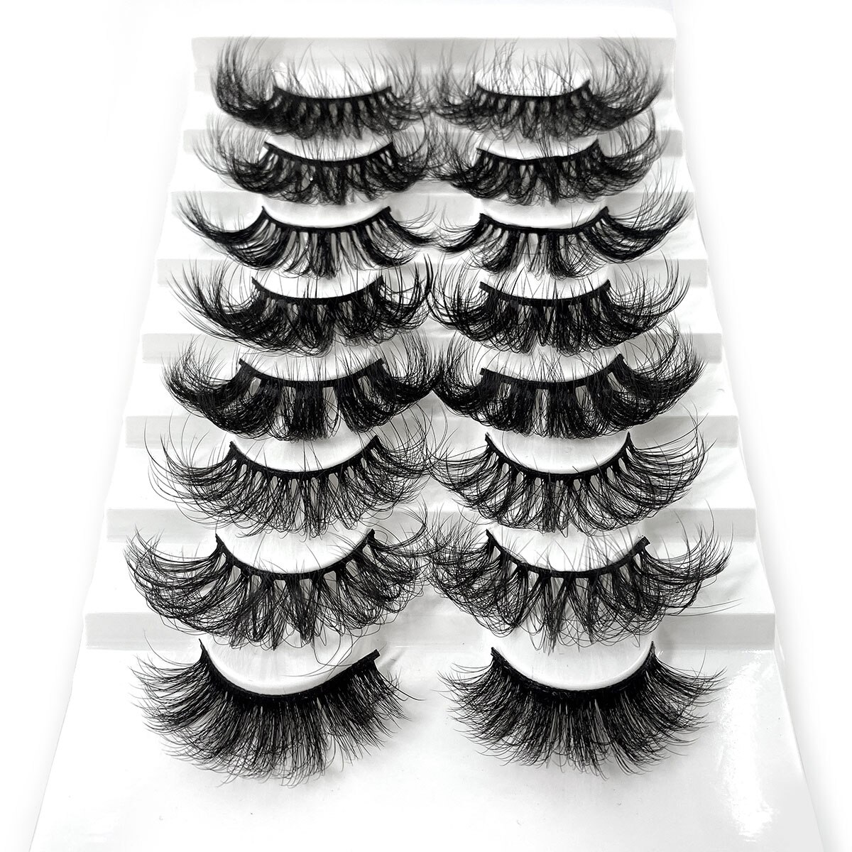 8Pairs mink eyelashes 8-25mm lashes fluffy messy 3... – Grandado