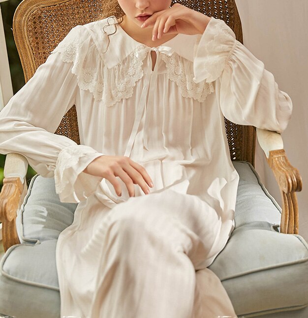 Women Lolita Dress White Princess Sleepshirts Vint... – Grandado