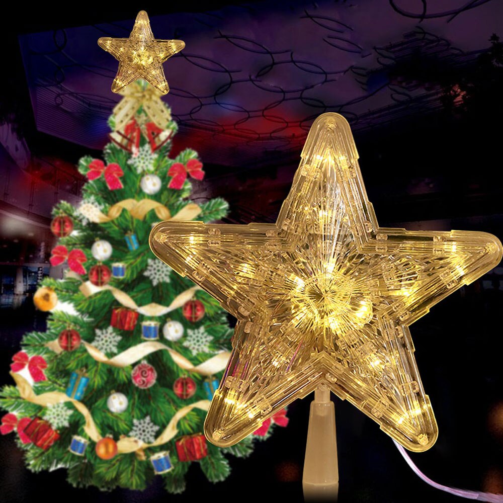 Christmas Tree Top Light Star Snowflake Shape LED ... – Grandado