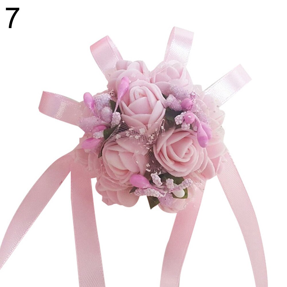 Wrist Corsage Bridesmaid Sisters Hand flowers Arti... – Grandado