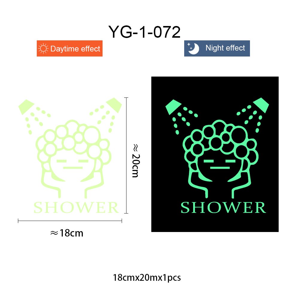 Bathroom Luminous Wall Sticker for Toilet Glass Wa... – Grandado