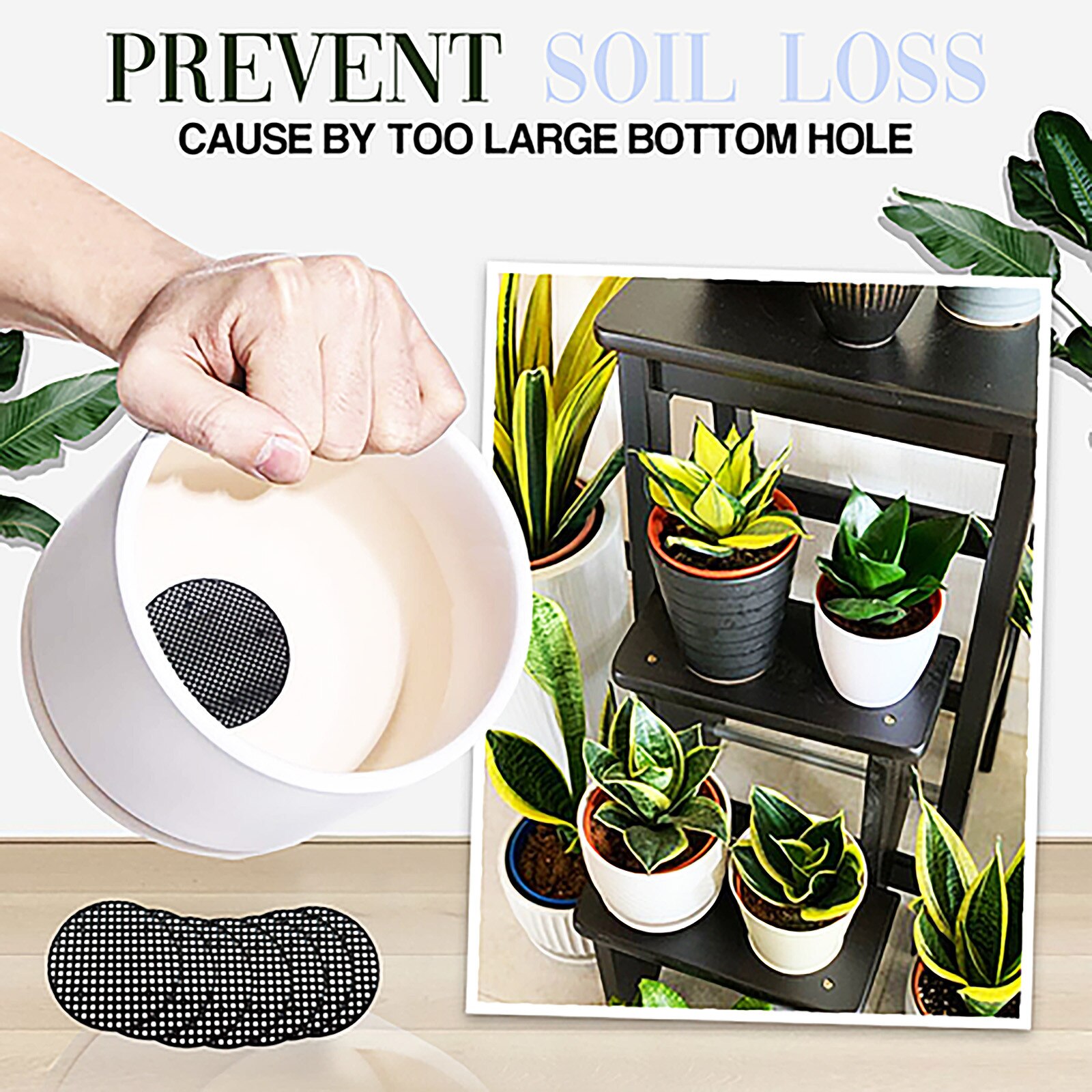 Bloempot Gat Mesh Pad Bottom Mat Ademend Drainage ... – Vicedeal