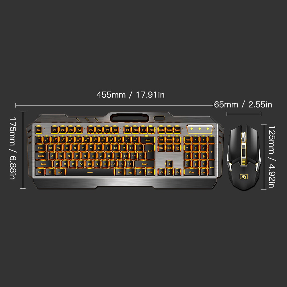 Wireless Keyboard and Mouse Charging Shining Game ... – Vicedeal