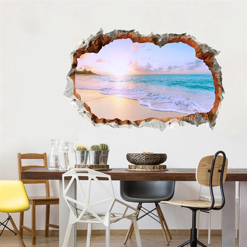 Ocean Scenery Sticker Unique Wallpaper Chic Wall D... – Grandado