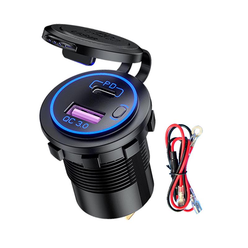 Waterdichte 12V 24V QC3.0 Type C Dual Usb Pd Snell... – Grandado