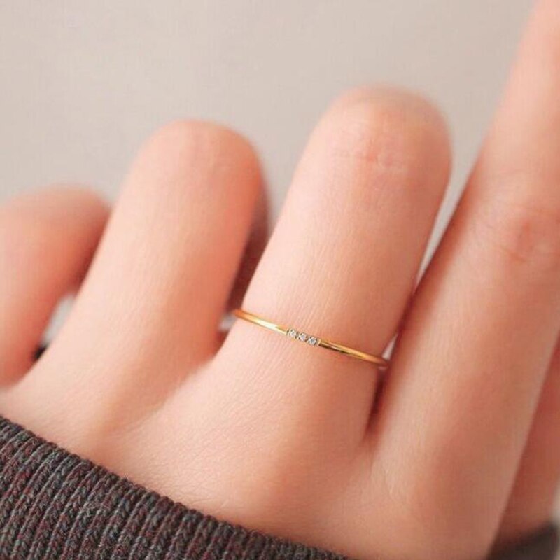 Winter Mode 1Mm Rvs Zirconia Dunne Vinger Ring Mod... – Vicedeal